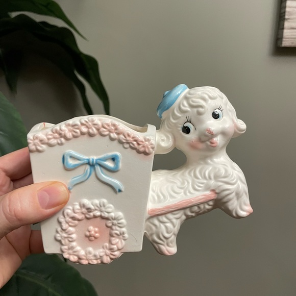 Vintage | Accents | Vintage 96s Napco Planter Lamb Cart Midcentury ...